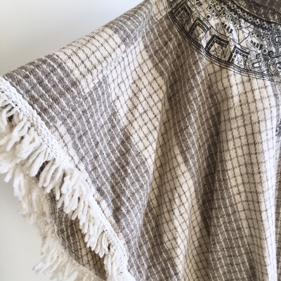 Jackets & Coats | New Aztec Design Wool Capeponcho Wfringe | Poshmark